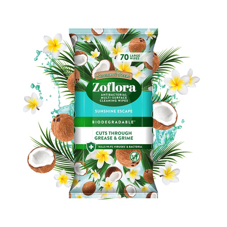 Sunshine Escape Multi Surface Cleaning Wipes Zoflora